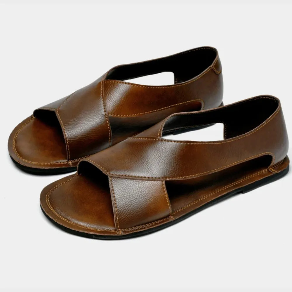 SANDALES HOMME CUIR MARRON 2025 - ML – morinoexpress
